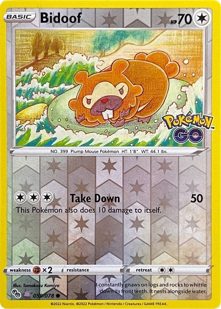 Pokemon: Bidoof (Peelable Ditto) 059/078 - Pokemon GO